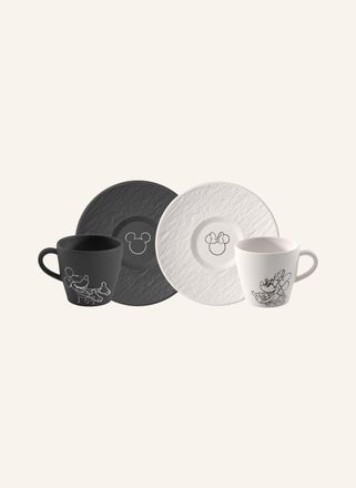 Villeroy & Boch Kaffeetasse Mit Untertasse, 4-Teilig Manufacture Rock - Mickey Mouse schwarz