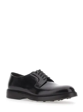 Doucal's Mens Derby Shoes Fondo Bruges Horse Brown Calf Leather Lace-Up Flat