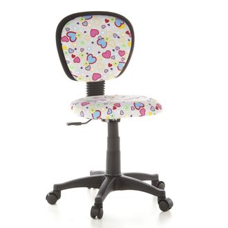 hjh OFFICE 670170 Kinderdrehstuhl KIDDY TOP Netzstoff Herzen/Blumen Kinderbürostuhl mit Rückenlehne, höhenverstellbar