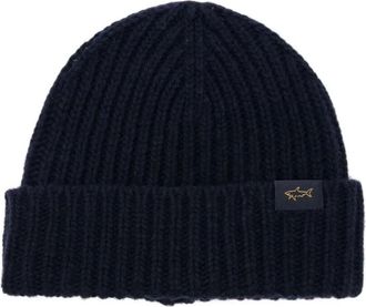 Paul & Shark Homme, Accessoires, Bleu, Taille: ONE Size Bonnet en maille c&ocirc;tel&eacute;e