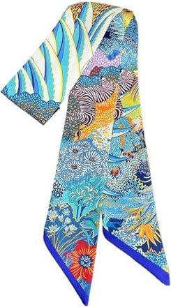 Generico Ruban de jardin secret pour chevaux, ceinture de cheveux longs et &eacute;charpe en soie pour l&eacute;t&eacute;, bleu, taille unique