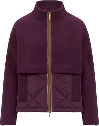 K-Way Mandie Woll Nylon Warme Jacke - - Jackets - Damen - Lila - S