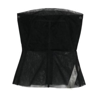 Rick Owens Top bustier en r&eacute;sille transparente - Femme - Tops - Noir - Taille: 42 FR