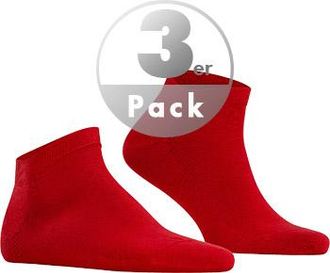 Falke Herren Sneakersocken rot Baumwolle unifarben