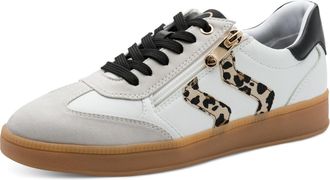 Marco Tozzi Marco Tozzi Damen Sneaker weiches Feel Me Wechselfu&szlig;bett weiches Innenfutter Vegan Modern, wei&szlig; (White/Leo), 42 EU