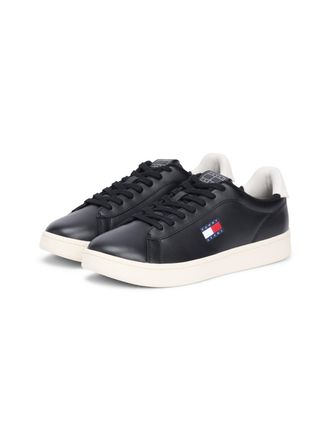Tommy Jeans Sneaker TOMMY JEANS ARCHIVE 98, Herren, Gr. 45, schwarz, wei&szlig;, Nappaleder, Textil, unifarben mit Farbeinsatz, Schuhe Sneaker, Freizeitschuh, Streetwea