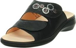 Think Damen Camilla chromfrei gegerbte nachhaltige Pantolette, Schwarz/Kombi 0010