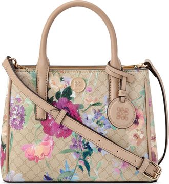 Nine West Harland Mini Satchel Crossbody, Florales Logo/Khaki, Small