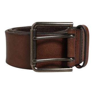 Dolce & Gabbana Doppel Dornschlie&szlig;e Lederg&uuml;rtel - - Accessories - Herren - Braun - ONE SIZE