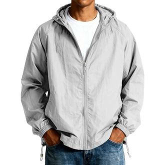 Generic Veste de pluie pour homme, coupe-vent et respirante, veste de v&eacute;lo &agrave; capuche, veste softshell imperm&eacute;able, s&eacute;chage rapide, veste dext&eacute;rieur, camping, 