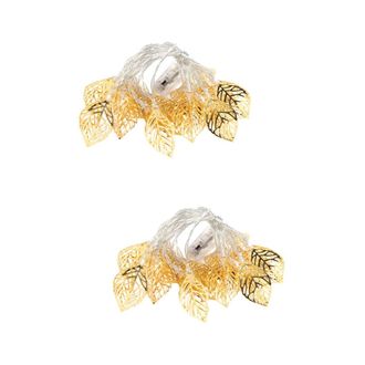 Cabilock 2st&uuml;cke Neuer Titel Lichterkette Aus Eisen Mit Hohlem Bl&auml;ttermuster Dekorative String-lampe F&uuml;r Stimmungsvolle Beleuchtung Im Innen Und Au&szlig;enbereich O
