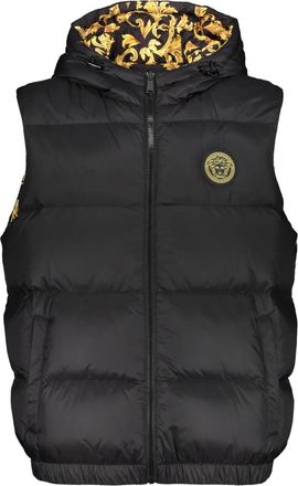 Versace gilet matelassé à patch logo - Noir