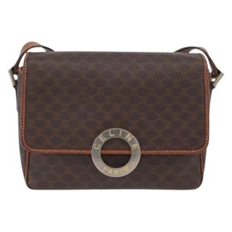 Celine Pre-owned Vintage Sac Bandouli&egrave;re Logo Cercle Macadam - Femme - Pre-owned - Brun - Taille: ONE Size