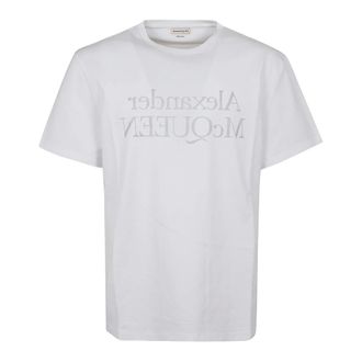 Alexander McQueen Wei&szlig;es T-Shirt mit Logoaufdruck - - Tops - Herren - Wei&szlig; - S