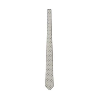 Emporio Armani Seidenkrawatte mit Jacquard-Monogramm - - Accessories - unisex - Grau - ONE SIZE
