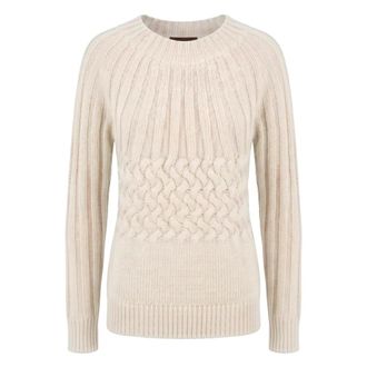 Moorer Baumwollpullover Rundhalsausschnitt - - Knitwear - Damen - Beige - XS