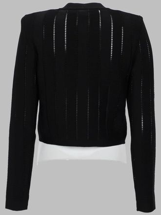Balmain Viscose Knit Cardigan - Black