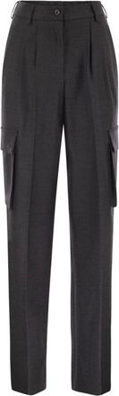 Herno Femme, Pantalons, Gris, Taille: 34 FR Pantalon Cargo Pliss&eacute; Taille Haute