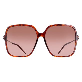 Gucci Square Womens Dark Havana Braun Gradient GG1267S