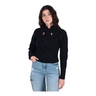 Patou Zopfmuster ausschneiden. - - Knitwear - Damen - Schwarzk - XS