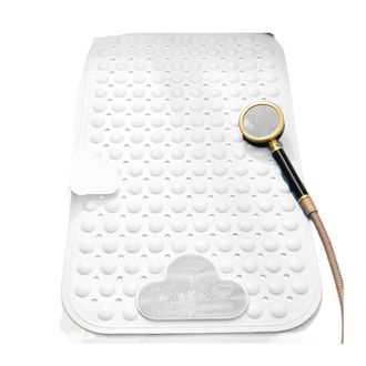 Generic 1 St&uuml;ck rutschfeste PVC-Duschmatte mit Saugn&auml;pfen und Abflussl&ouml;chern, Massageteppich for Badezimmer, Badewanne, Badteppiche, 15,7 x 27,5 Zoll(White)