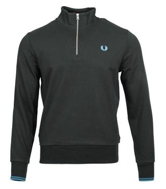 Fred Perry Pull à demi-fermeture éclair pour homme, Vert nuit, XXL