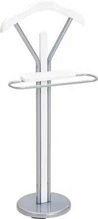 Boxxx Herrendiener, Wei&szlig;, Alu, Metall, Holzwerkstoff, 46x109x29 cm, Bsci, Hutablage, standfeste F&uuml;&szlig;e, Jackenhalter, Garderobe, Garderobenst&auml;nder