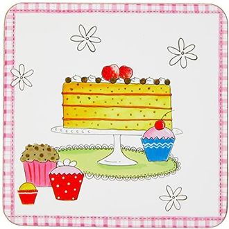 KitchenCraft Kitchen Craft Time for Tea Untersetzer Kork, Laminiert, Bunt, Farbe