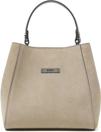 PESERICO Femme, Sacs, Beige, Taille: ONE Size Suede Tote Bag