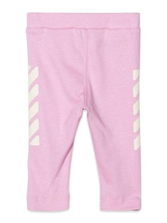 Off-white Cotton Leggings - Pink