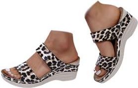 Generic Sandales orthop&eacute;diques compens&eacute;es pour femme - Sandales larges pour femme - Sandales et sandales compens&eacute;es &agrave; bout ouvert pour femme, Marron D., 39.5 