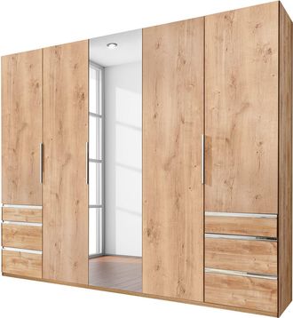 Fresh to go home24 Drehtürenschrank Level 36A 250 x 216cm Beige/Plankeneiche Dekor mit Spiegeltür/-en
