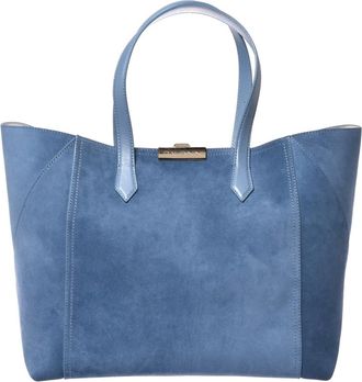 Baldinini Femme, Sacs, Bleu, Taille: ONE Size Suede Tote Bag