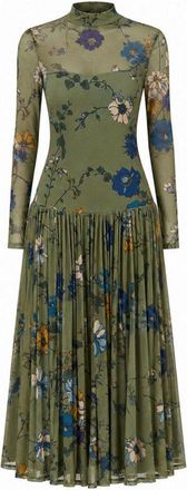 Adrianna Papell Midikleid Mock Neck Ankle Dress Vertr&auml;umtes Midi-Kleid aus bedrucktem Stretch-Mesh mit Blumenmuster