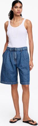 Arket Jeansshorts Mit Bundfalten -Blau