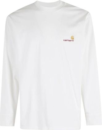 Carhartt Work in Progress Homme, Tops, Blanc, Taille: L American Script T-shirt