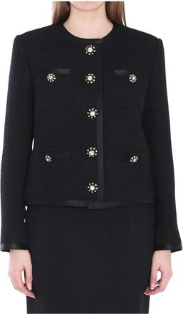 Dolce & Gabbana Femme, Vestes, Noir, Taille: 40 FR Veste en tweed orn&eacute;e