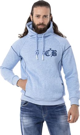 Cipo & Baxx Herren Hoodie Sweatshirt CL529 Blau - Stylischer Pullover im Casual Streetwear Look mit Kapuze & K&auml;ngurutasche - Bequemes Oberteil f&uuml;r Alltag & Freize