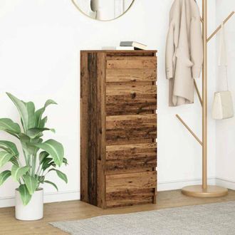vidaXL Vidaxl - Buffet avec tiroirs en bois ding&eacute;nierie 37,5x35x99 cm - 5 tiroirs - Capacit&eacute; 60 kg - Facile &agrave; entretenir et &agrave; assembler