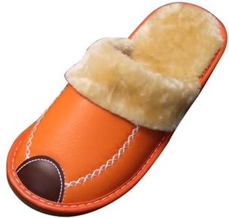 Generic Pantoufles Chaudes en Peluche pour Femmes, Chaussures pour Femmes &Agrave; Semelles &Eacute;paisses Et Confortables,Orange,35 EU