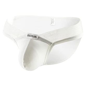 Generic String pour homme, Jockstrap - Sous-v&ecirc;tements sexy en coton - Sous-v&ecirc;tements respirants - Sous-v&ecirc;tements pour homme, Blanc., XL taille courte