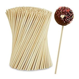 Relaxdays Bâtonnet Cake Pop, 400 pièces, Bambou, bâtons de Lollipop de 15 cm de Longueur, sucettes, gâteaux, Nature