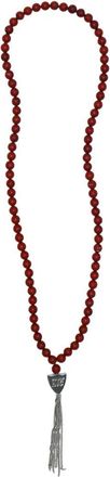 HTC Htc Halskette - Reddish-Brown Bead Necklace With Silver Shield Pen - Gr. unisize - in Rot - für Damen