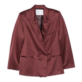 Forte_Forte Satin-Zweireiher-Blazer - - Jackets - Damen - Rot - XS