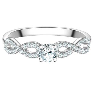 Trilani Ring - Sterling Silber Ring Zirkonia Infinity - Gr. 50 - in Silber - f&uuml;r Damen