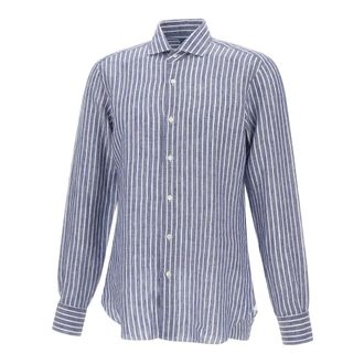 Barba Homme, Chemises, Bleu, Taille: L Dandylife Striped Linen Shirt