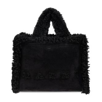 Marni Rechteckige Schultertasche mit Shearling-Besatz - - Bags - Damen - Schwarzk - ONE SIZE