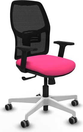 Piqueras y Crespo Rosa Alfera Computerstuhl mit 2D-Armen, h&ouml;henverstellbare Lendenwirbelst&uuml;tze, ausgestattet mit 4 Positionen und Schneideschaum, Schwarz/Rosa