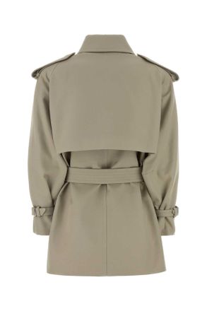 Max Mara Womens Dove Grey Cotton Cacio Trench Coat Sabbia