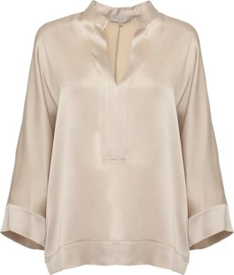 Antonelli Femme, Blouses et Chemises, Jaune, Taille: 36 FR V-neck Viscose Blouse